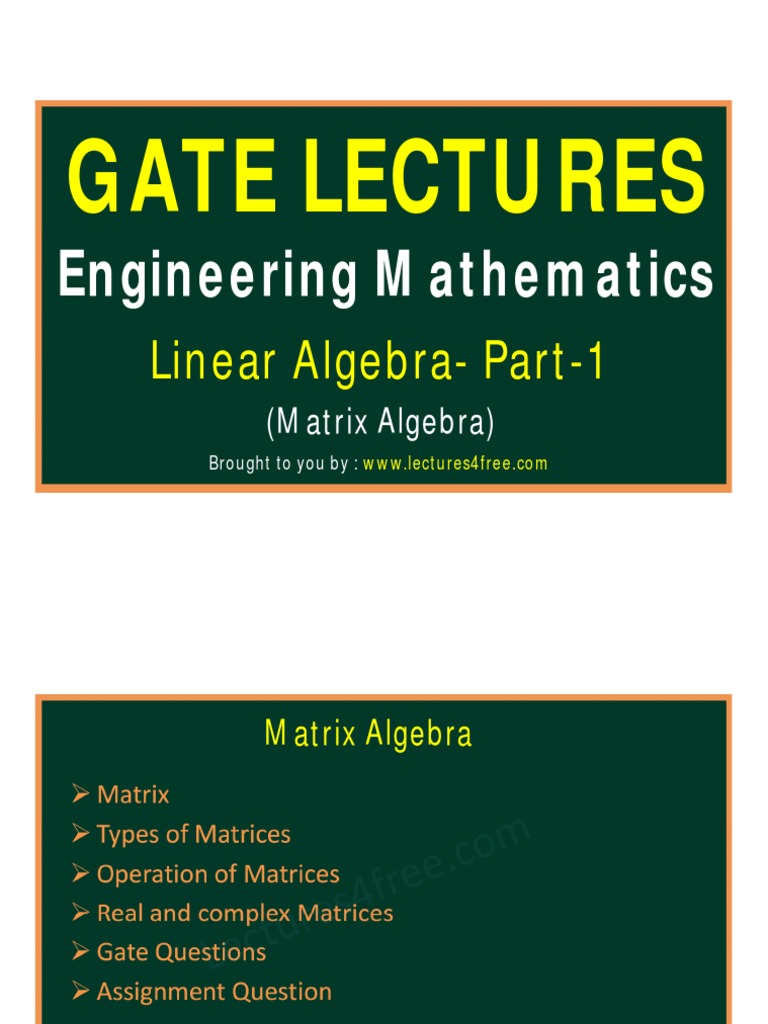 Linear Algebra Part1 (Gate) | PDF