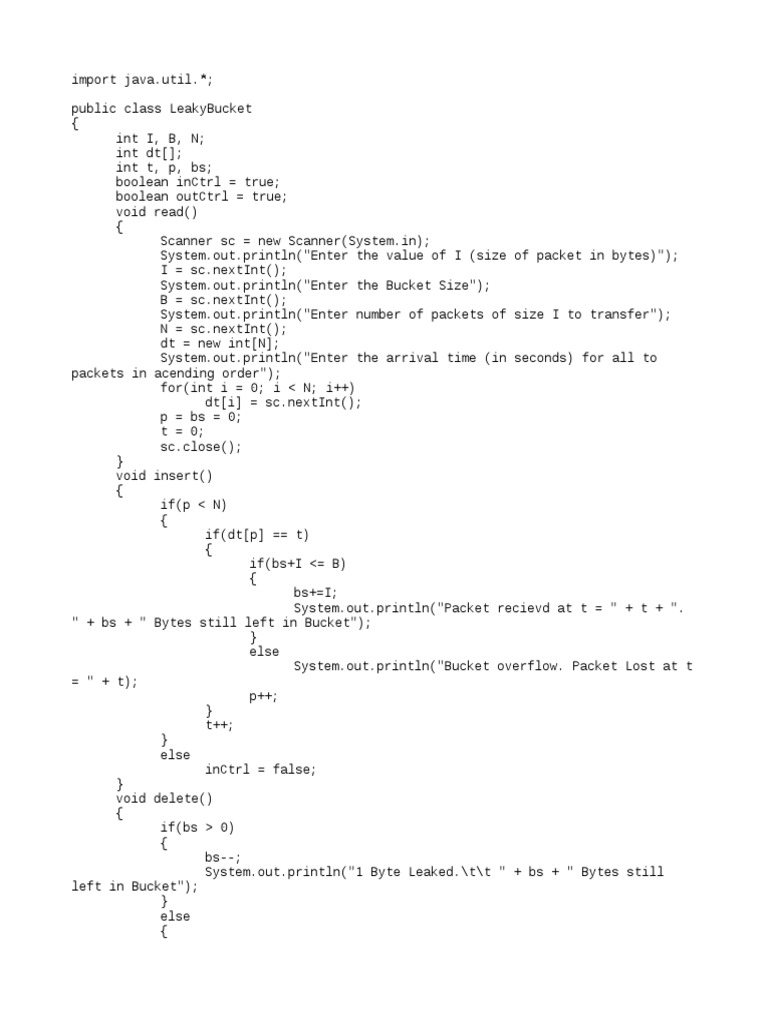 Leaky Bucket | PDF | Integer (Computer Science) | Notation