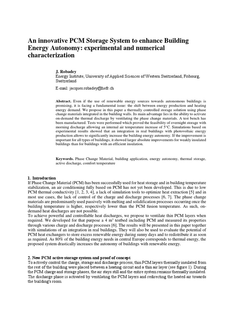 An Innovative PCM Storage System To Enha | PDF | Heat Pump | Energy ...