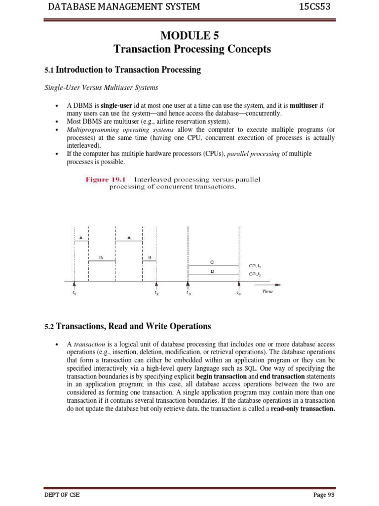 Vtu DBMS Module 5 PDF | PDF | Database Transaction | Acid