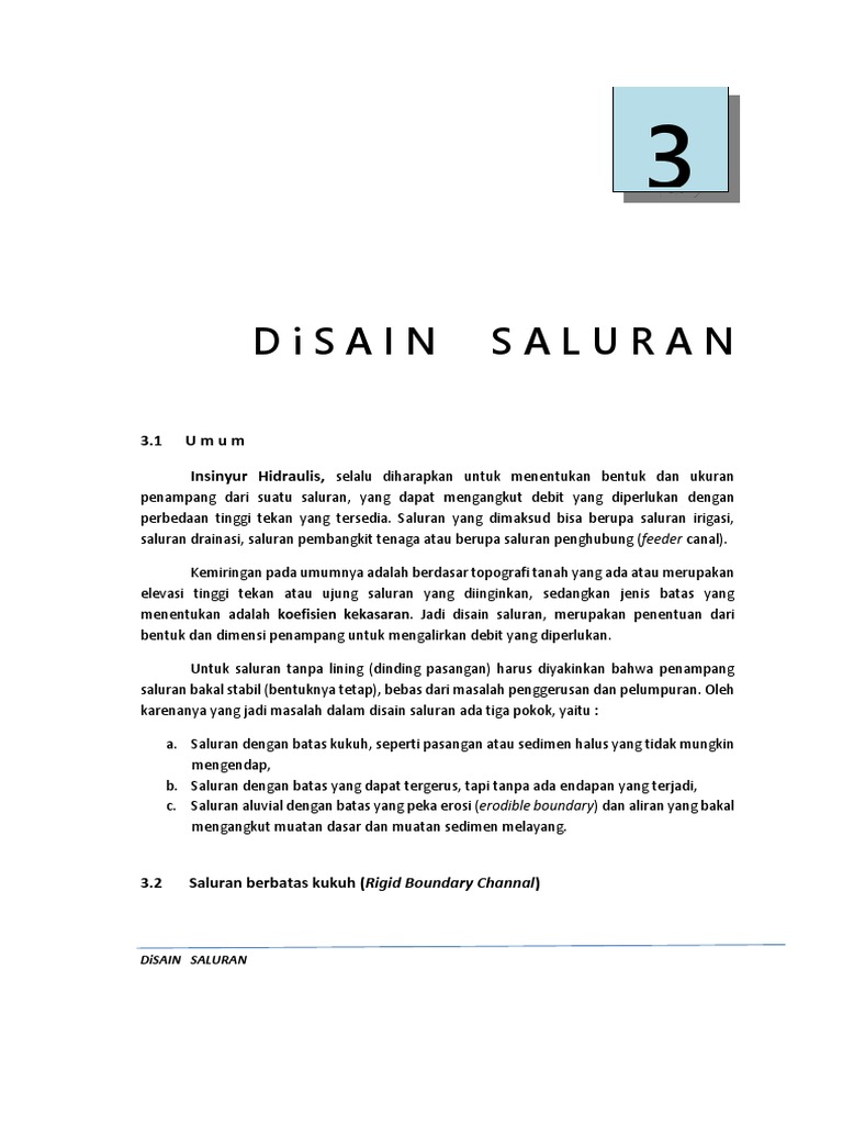 Desain Saluran Hidraulis Efisien | PDF