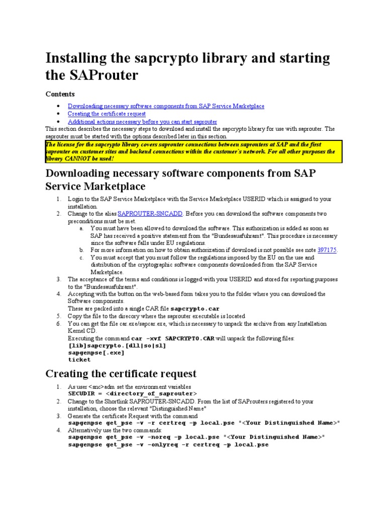 Install Saprouter | PDF | Computer File | Computer Architecture