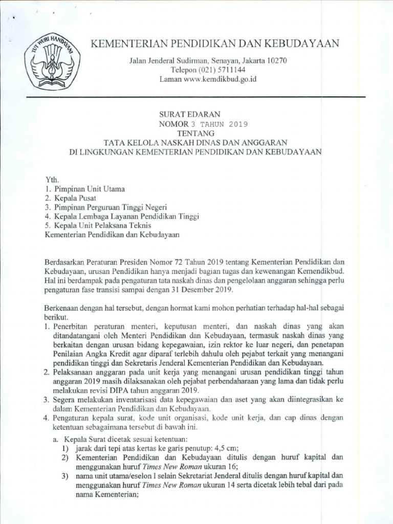Surat Edaran Tata Kelola Naskah Dinas | PDF