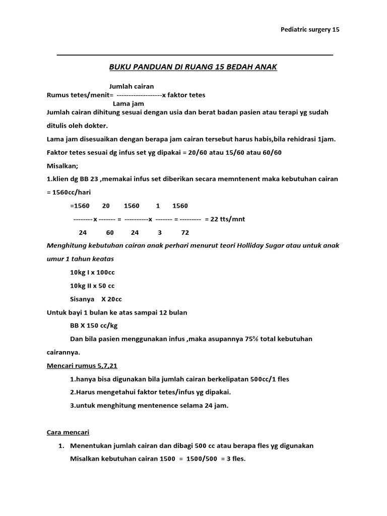 Buku Panduan Di Ruang 15 Bedah Anak PDF | PDF | Sains & Matematika