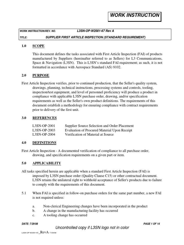SOP FPA and LPA | PDF | Specification (Technical Standard) | Verification And Validation