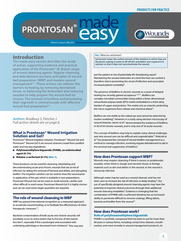 Prontosan®: What Is Prontosan® Wound Irrigation Solution and Gel? | PDF ...