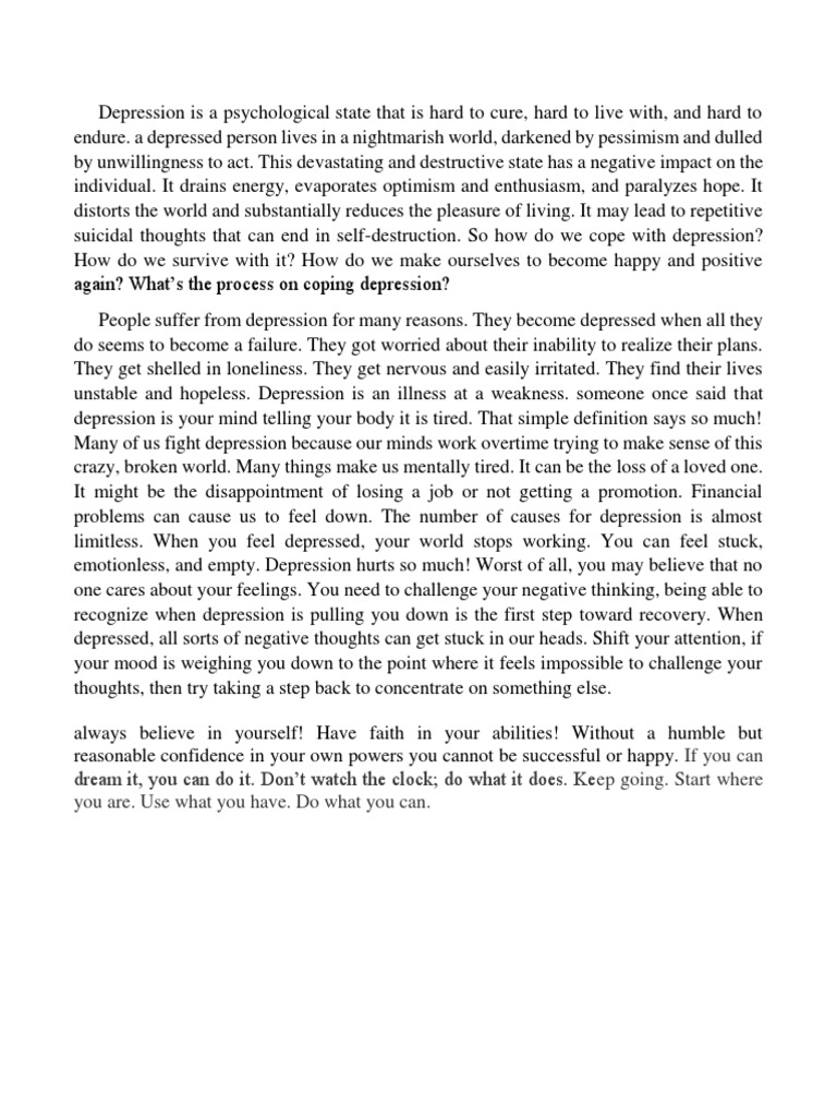 Poem About Depression | PDF