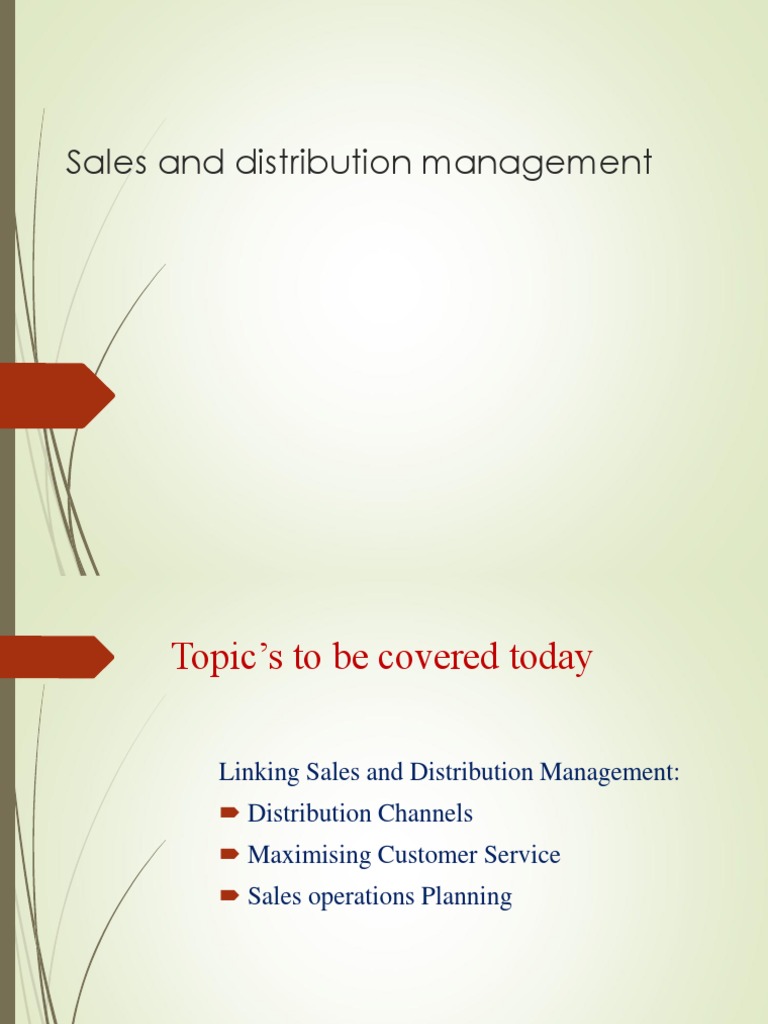 Sales and Distribution Management | PDF | Sales | Retail