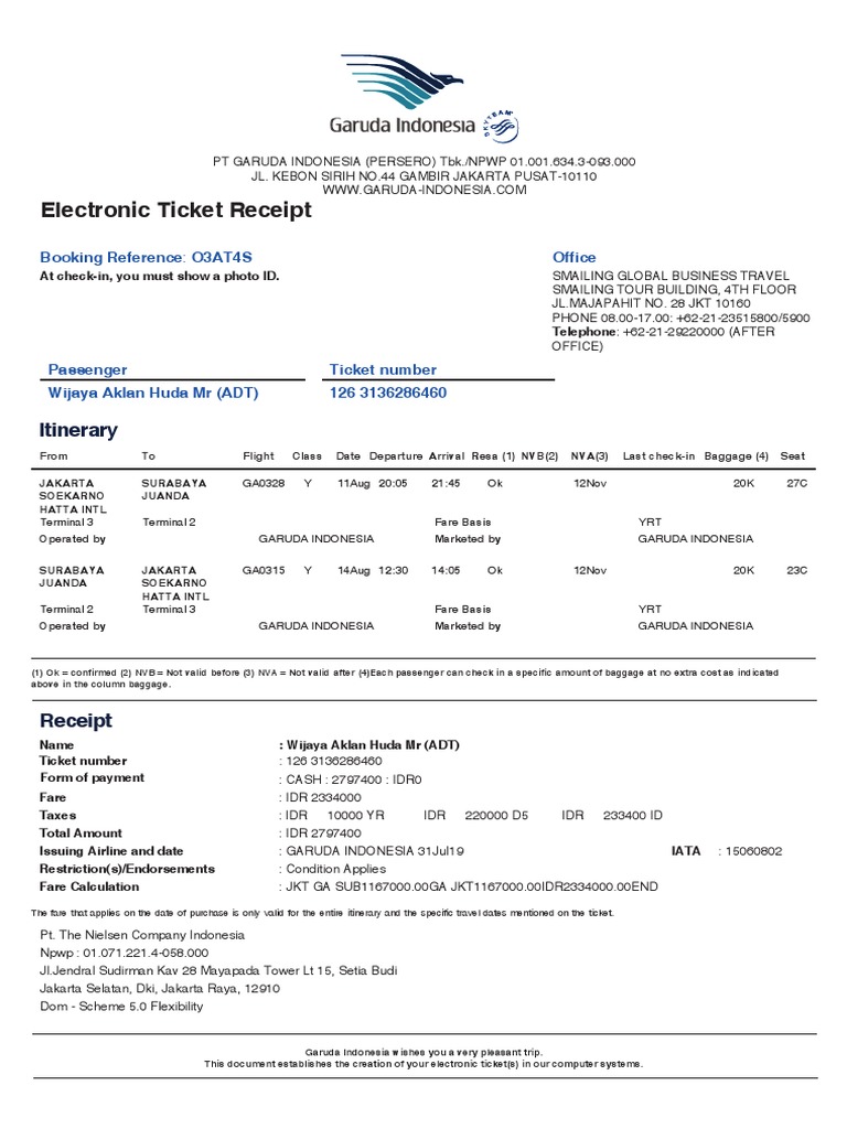 Wijaya Aklan Huda MR 11 Aug CGK Sub | PDF | Airlines | Service Industries