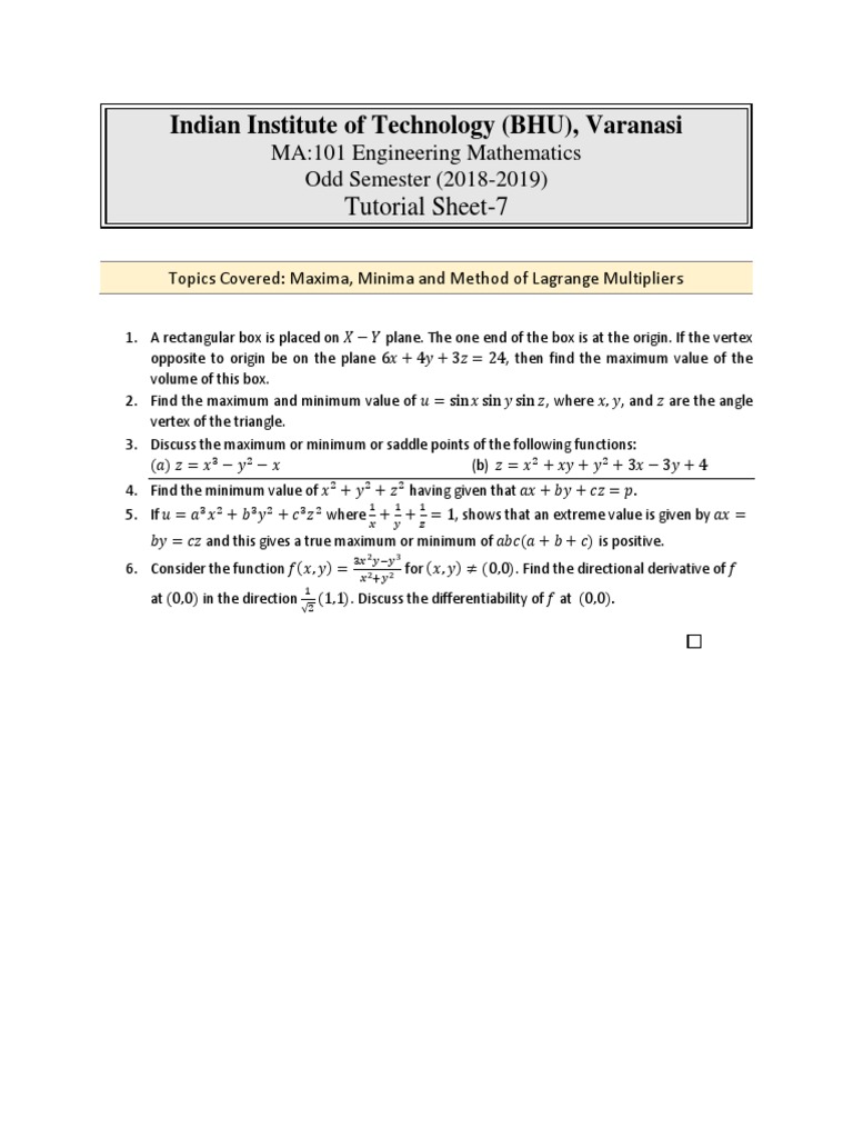 Math Optimization for IIT Students | PDF