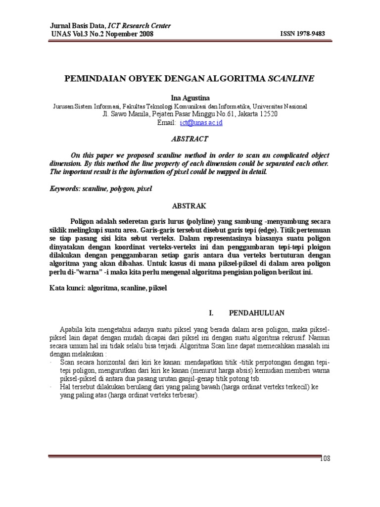 Pemindaian Obyek Dengan Algoritma Scanline | PDF