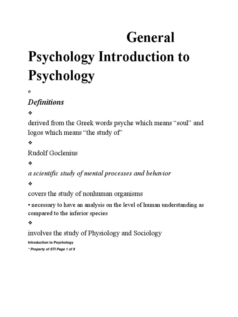 Week 1 Session 1-Introduction To Psychology Slides 1-9 PDF | PDF ...