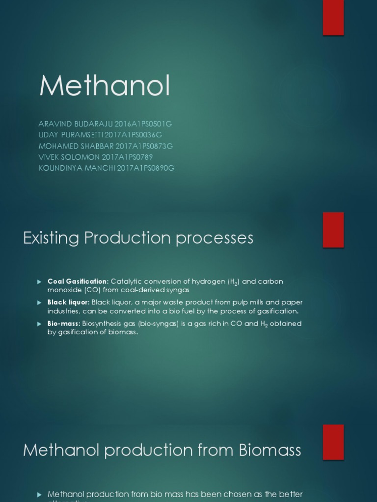 Methanol Production from Biomass | PDF | Gasification | Biomass