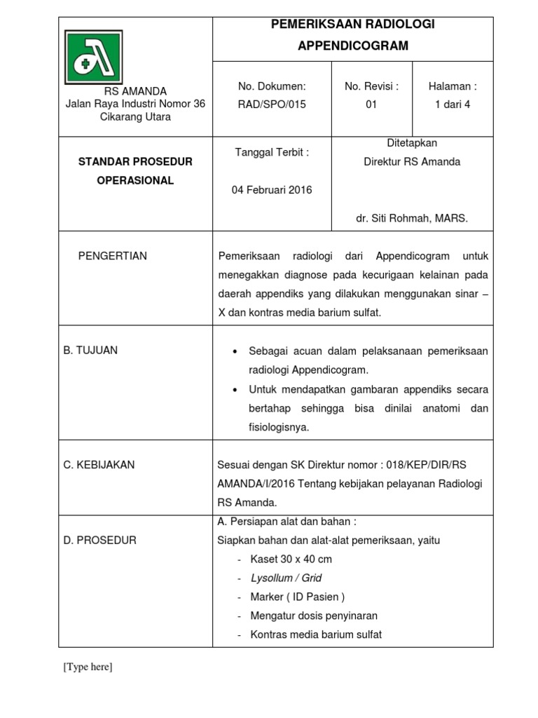 Spo Appendicogram | PDF