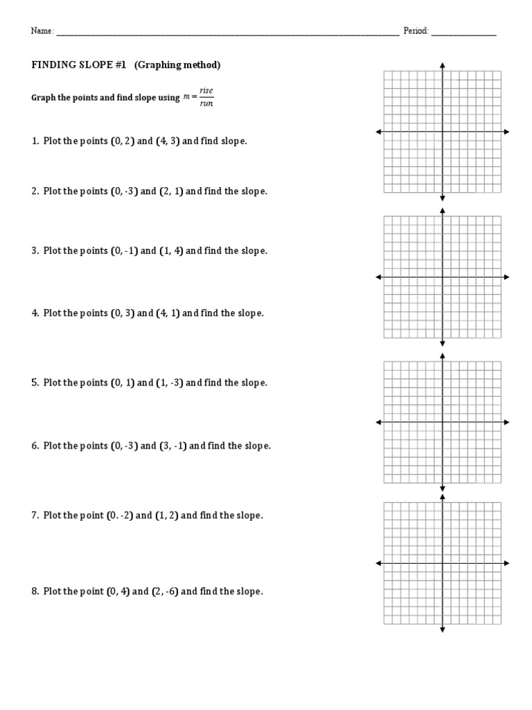 Slope Worksheet PDF | PDF
