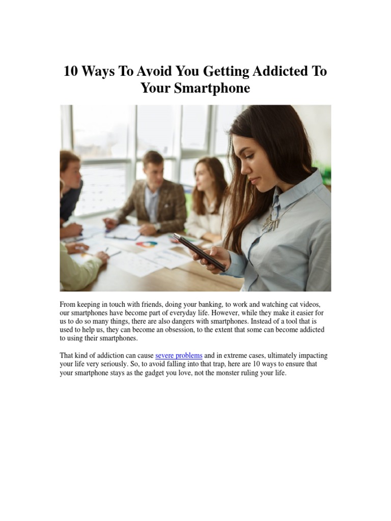 10 Tips to Prevent Smartphone Addiction | PDF | Smartphone | Attention