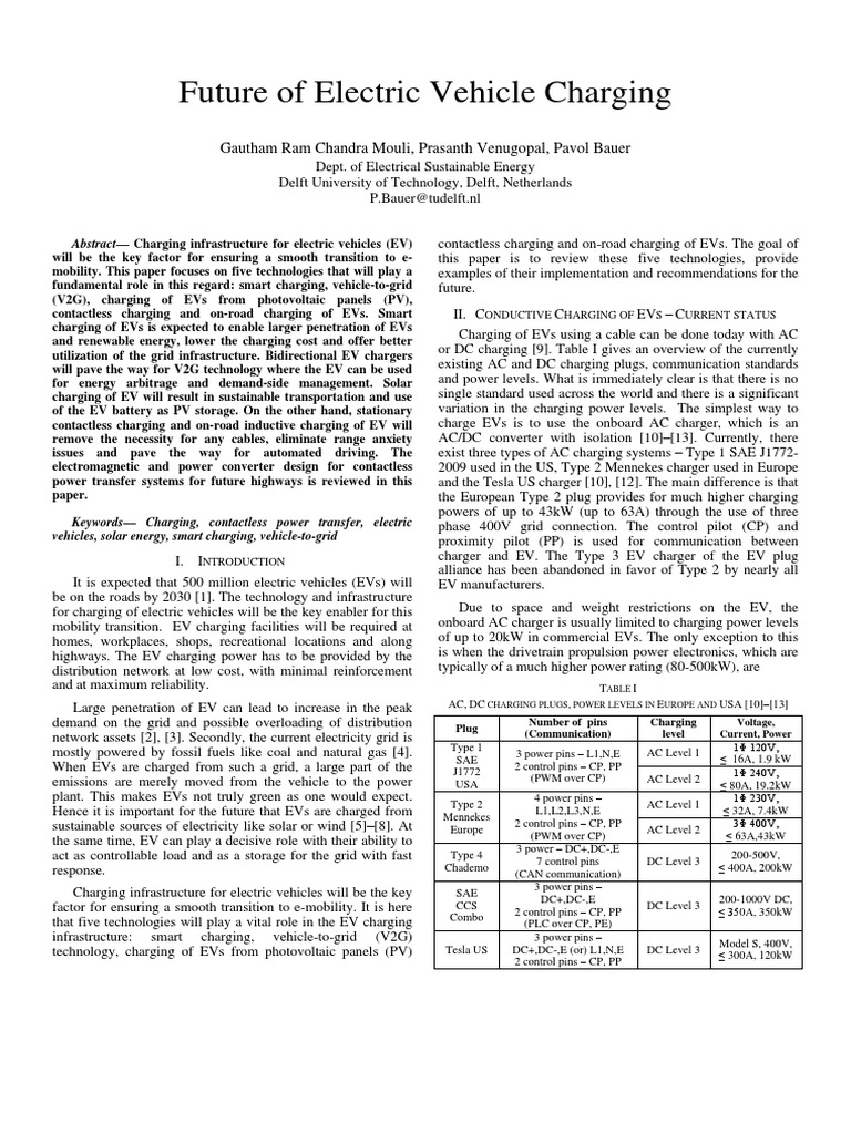 Future of Electric Vehicle Charging | PDF | Electric Vehicle | Battery ...