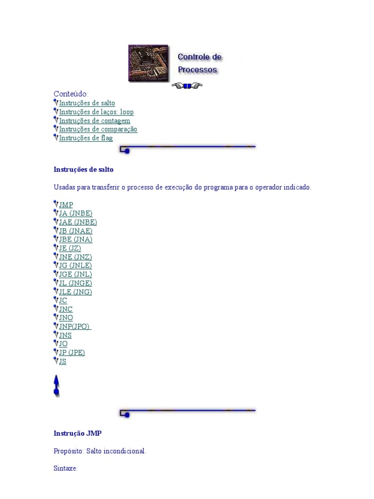 Instruções De Comandos Assembler