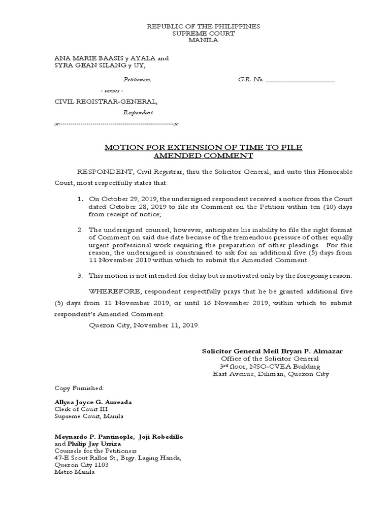 Motion For Extension of Time | PDF