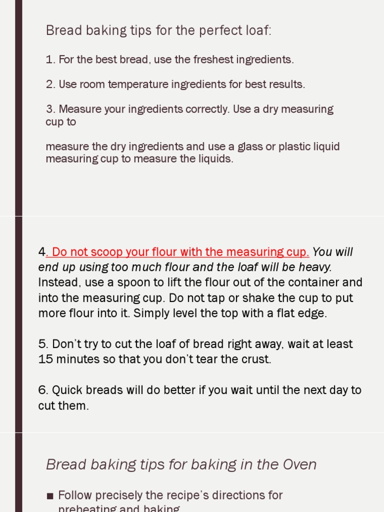 Bread Baking Tips For The Perfect Loaf | PDF | Dough | Breads
