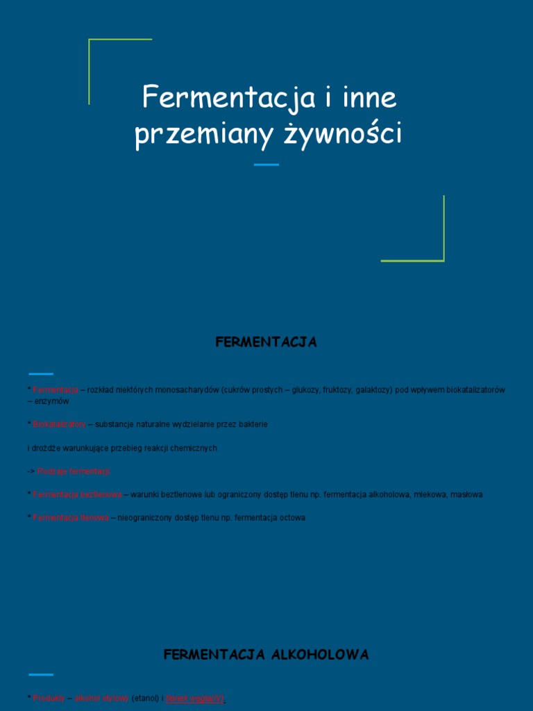 Fermentacja I Inne Przemiany Żywności | PDF