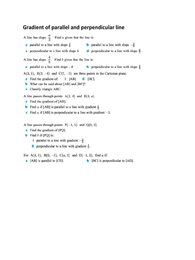 SA Gradient of Parellel Line | PDF