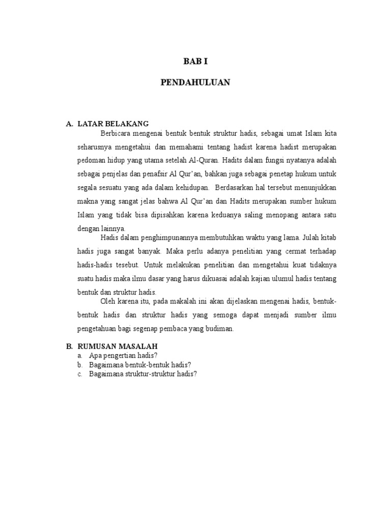 Struktur dan Bentuk Hadis dalam Islam | PDF | Filsafat | Kajian Bahasa ...