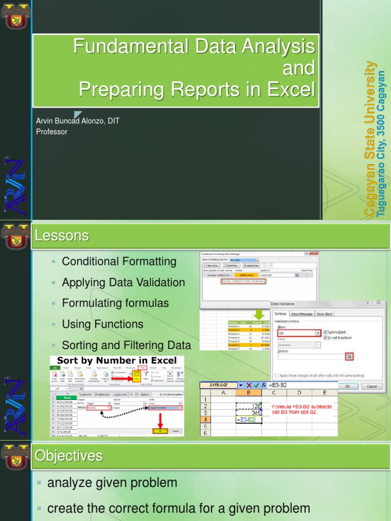 Fundamental Data Analysis | PDF | Spreadsheet | Function (Mathematics)