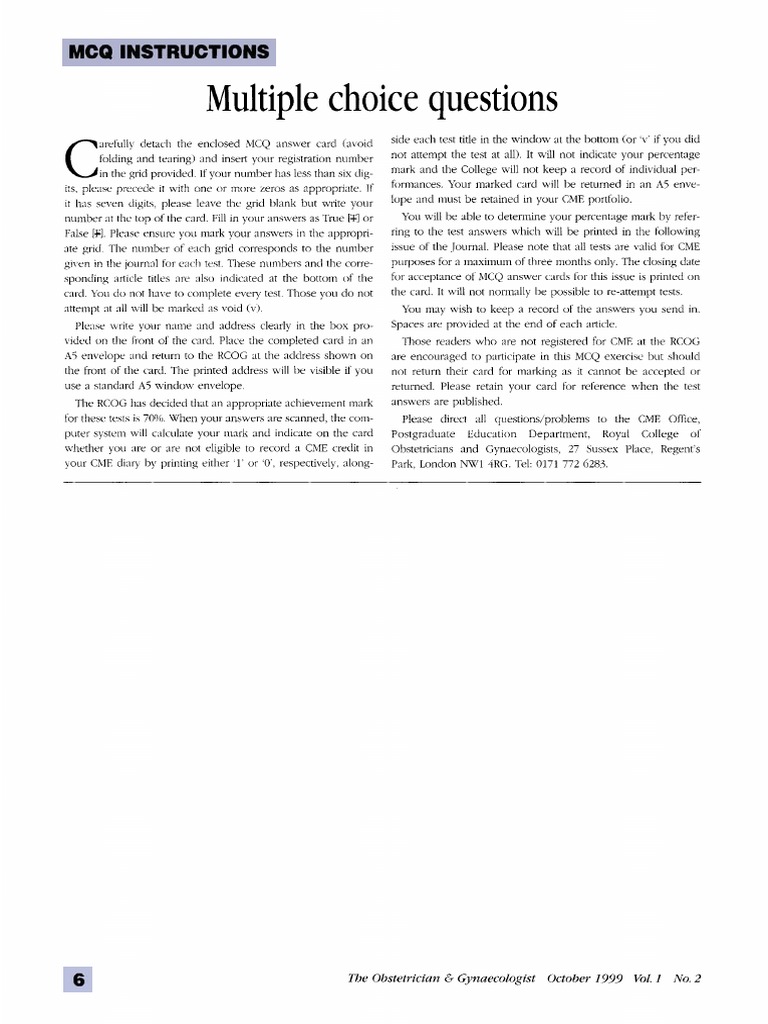 Multiple Questions: Choice | PDF | Multiple Choice | Tests