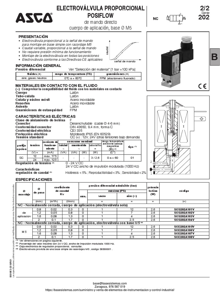 Electroválvula Proporcional Posiflow 202 | PDF | Acero | Ingeniería de ...
