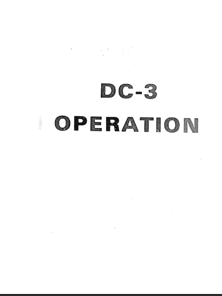 Douglas DC3 Operations Manual | PDF