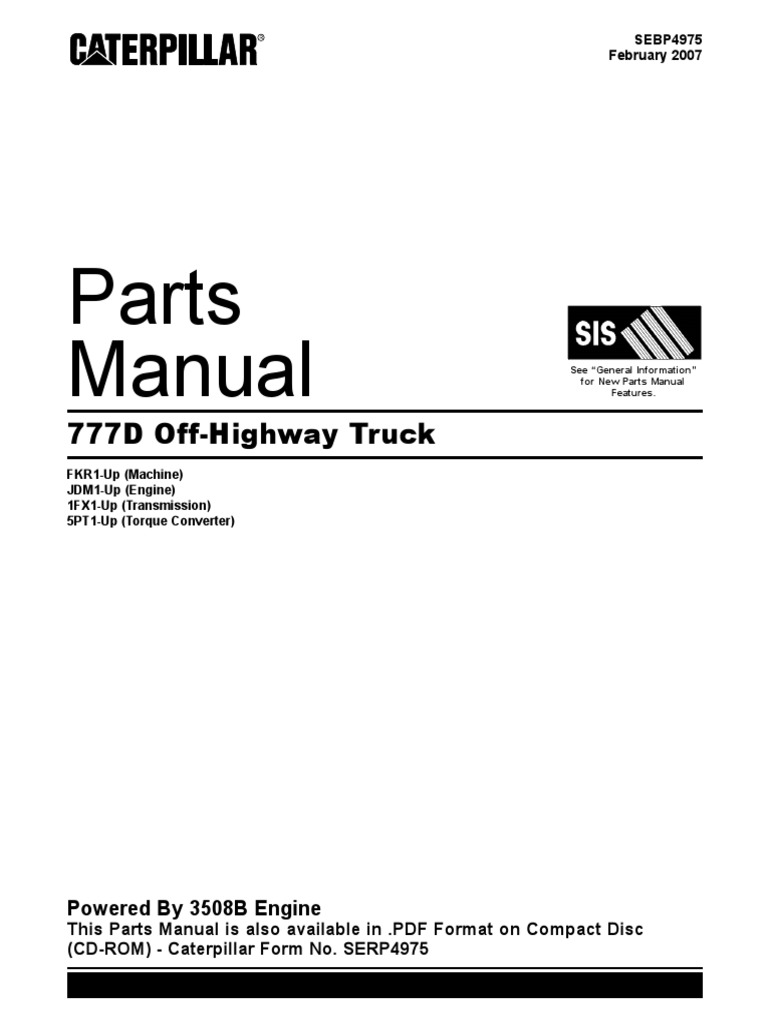 Parts Manual: 777D Off-Highway Truck | PDF | Turbocharger ...