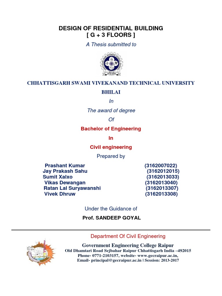 Design of Residential Building | PDF | Economic Sectors | Civil Engineering