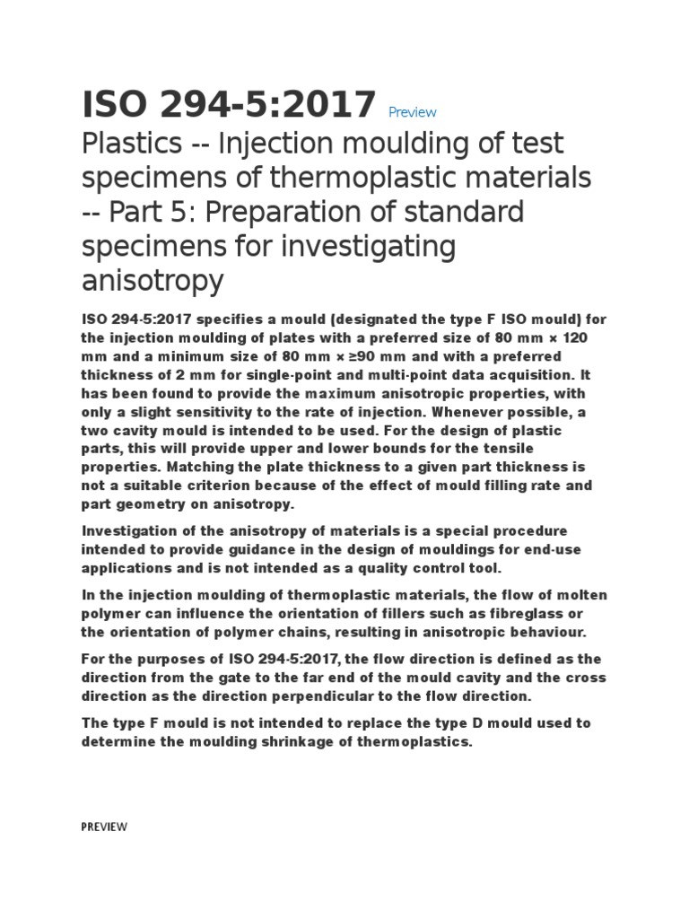ISO 294 - Overview Docs | PDF | Anisotropy | Chemistry