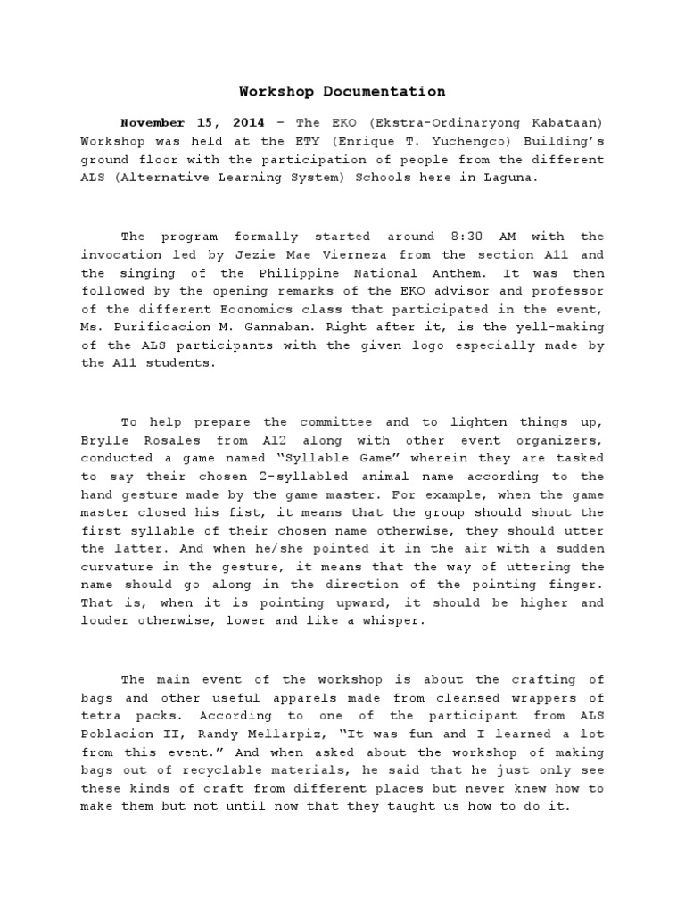 Workshop - Documentation | PDF