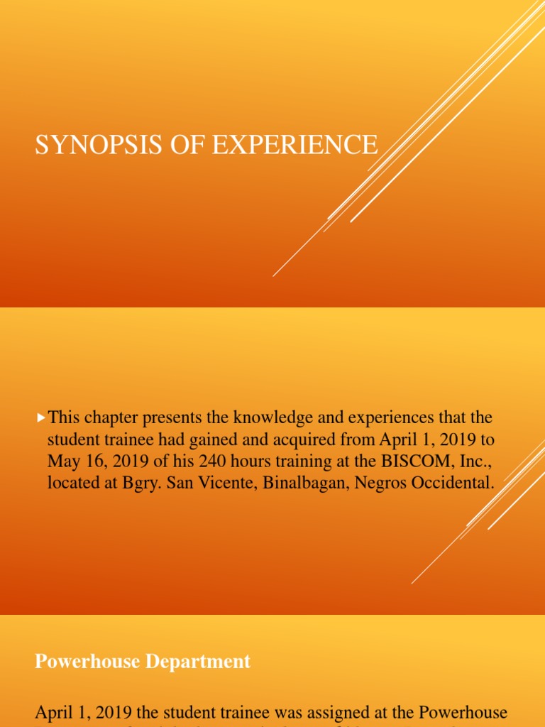 Synopsis of Experience | PDF | Ventilation (Architecture) | Cogeneration