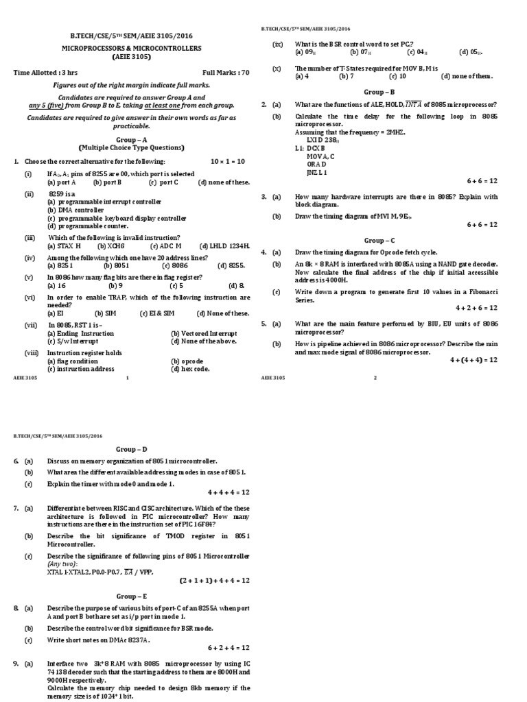 Aeie 3105 | PDF | Areas Of Computer Science | Computer Hardware