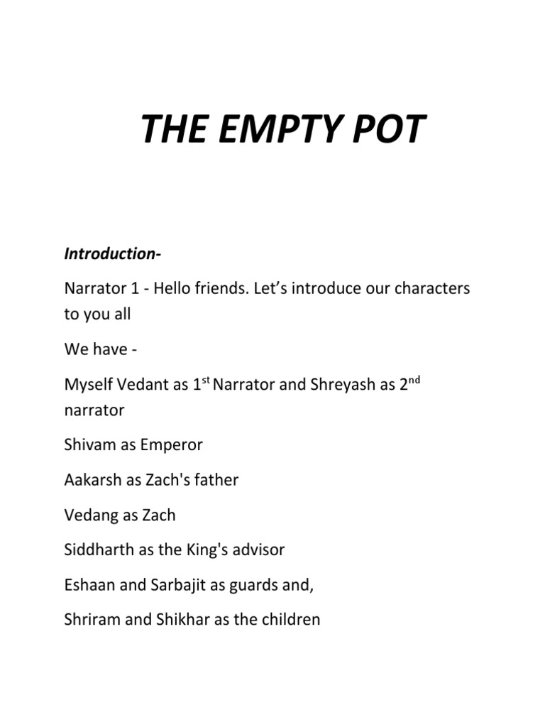 The Empty Pot: Introduction | PDF