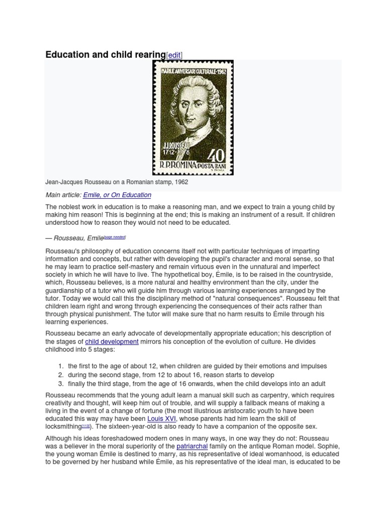 Rousseau's Stages of Child Development | PDF | Jean Jacques Rousseau ...