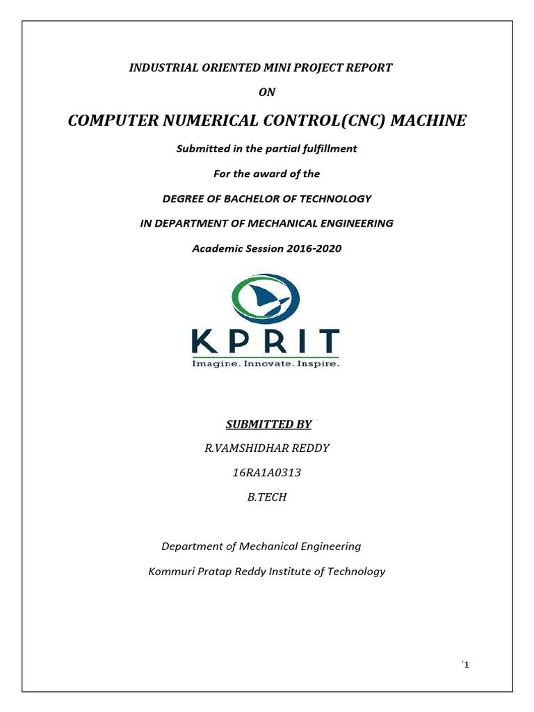 Computer Numerical Control (CNC) Machine: Industrial Oriented Mini ...