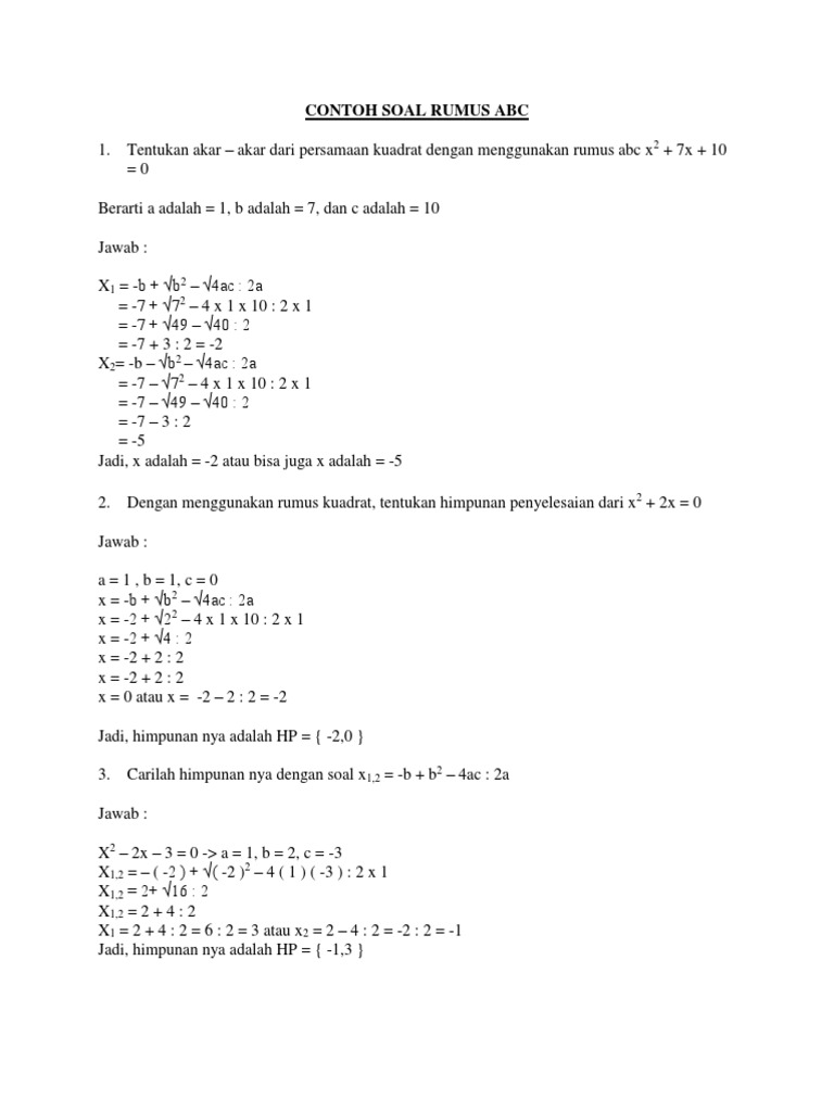 Contoh Soal Rumus ABC | PDF