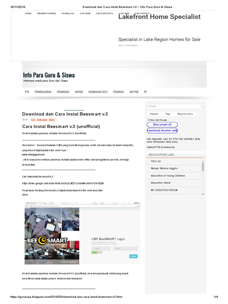 Dan Cara Instal Beesmart v.3 - Info para Guru & Siswa | PDF