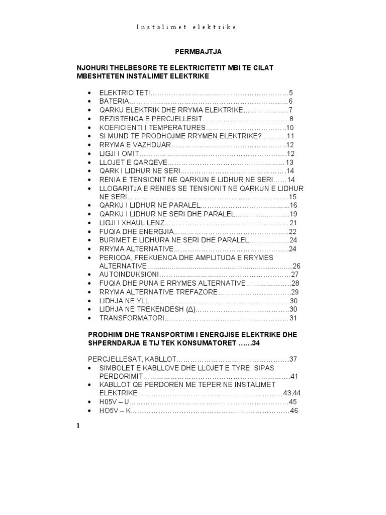 Instalimet Elektrike, Ilirjan Godoleshi PDF | PDF
