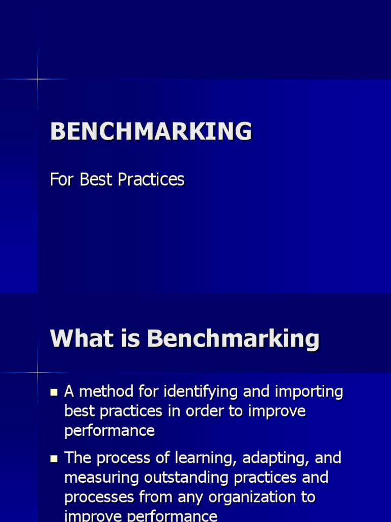 Benchmarking: For Best Practices | PDF | Benchmarking | Economies