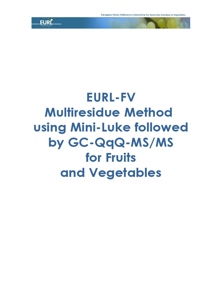 Eurl-Fv Multires Idue Method Using Mini-Luke Followed by Gc-Qqq-Ms/Ms ...