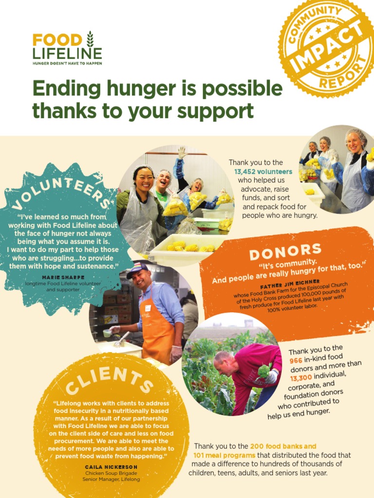 FoodLifeline ImpactReport 2018 1 | PDF | Hunger | Supplemental ...