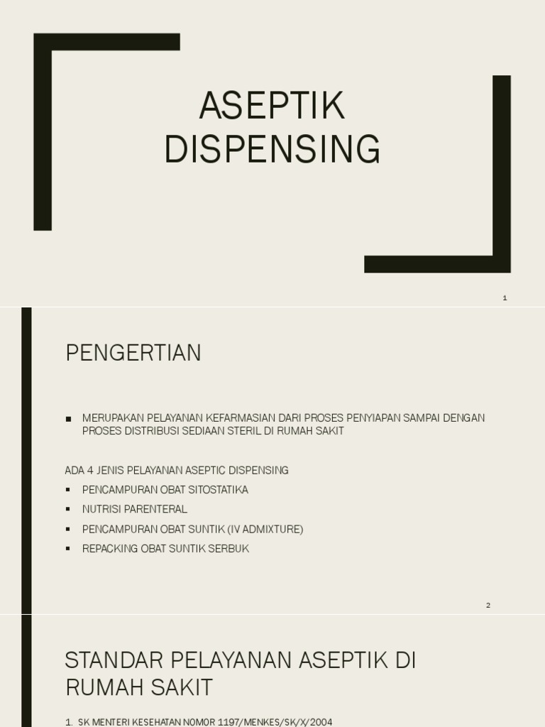 Proses Aseptik Dispensing di Farmasi | PDF