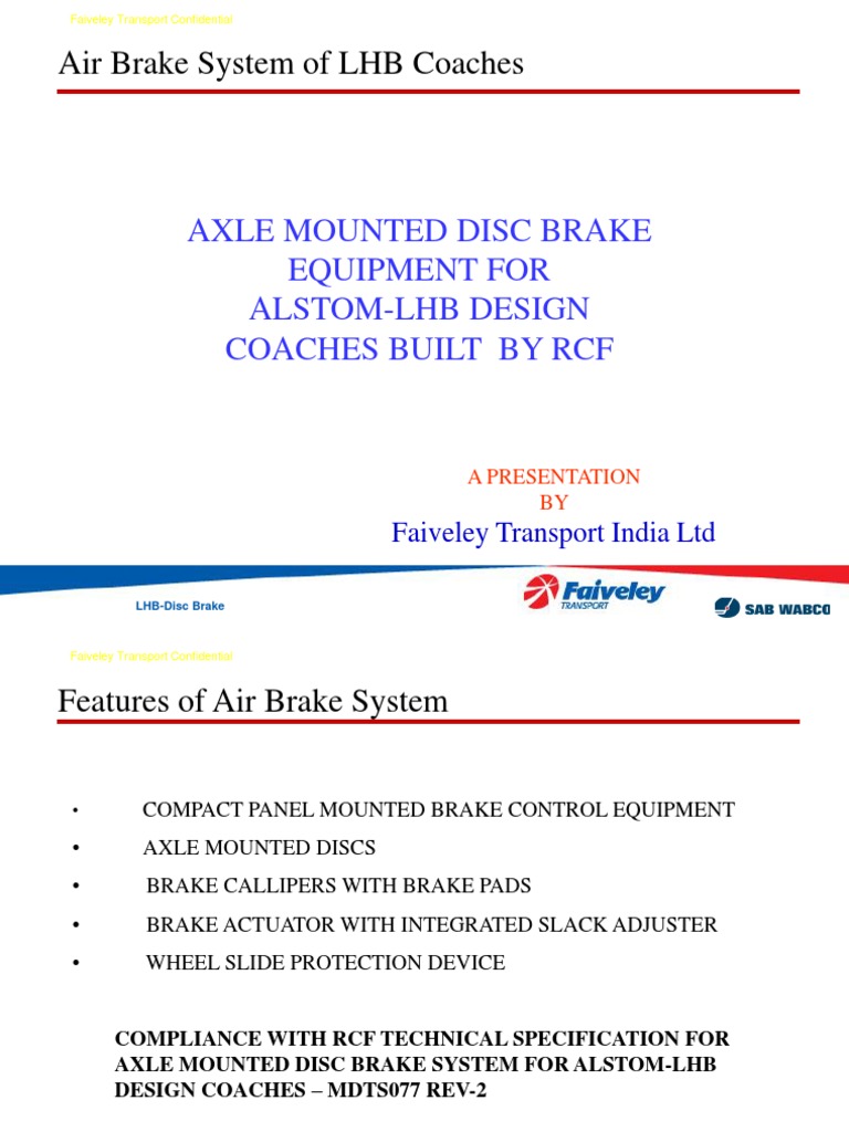 Axle Mounted Disc Brake Equipment For LHB Design Coaches | PDF | Brake ...