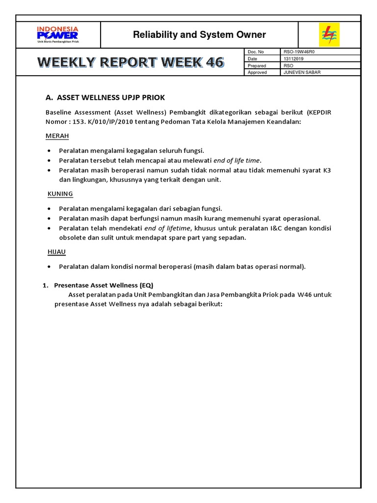 Weekly Report Reliability R1 | PDF | Teknologi & Rekayasa