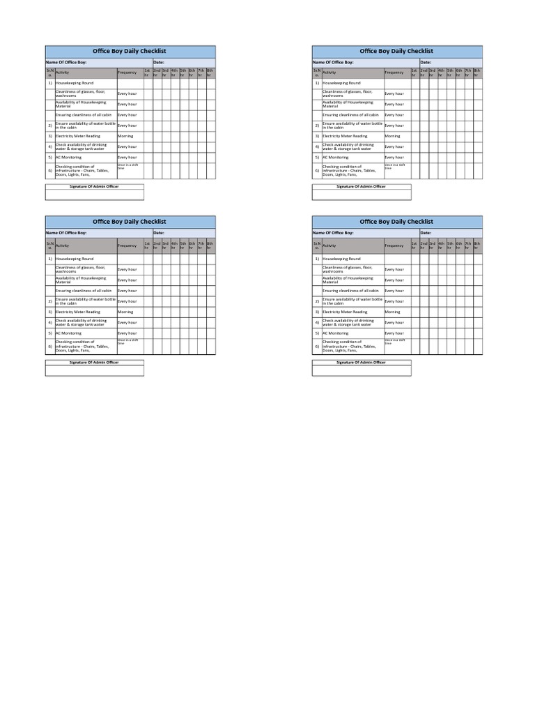 Office Boy - Check List | PDF | Nature